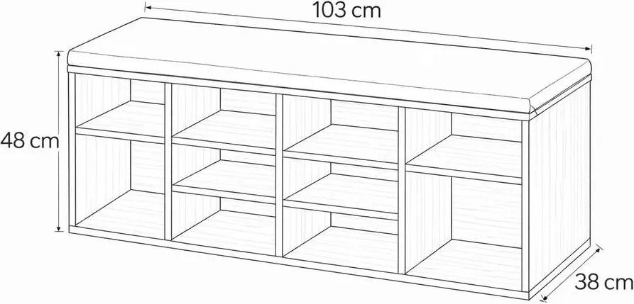 Botník Miramar XL, přírodní dřevo / šedá