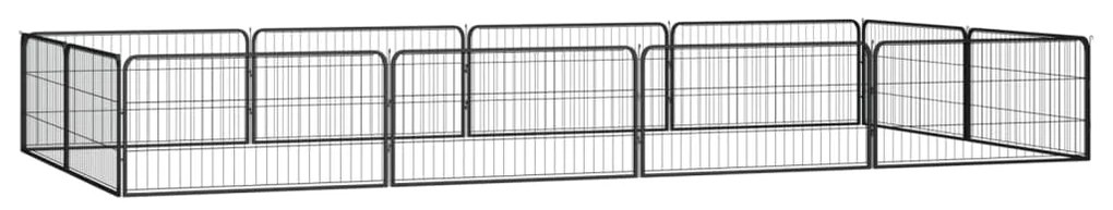 12panelová ohrádka pro psy černá 100 x 50 cm práškovaná ocel