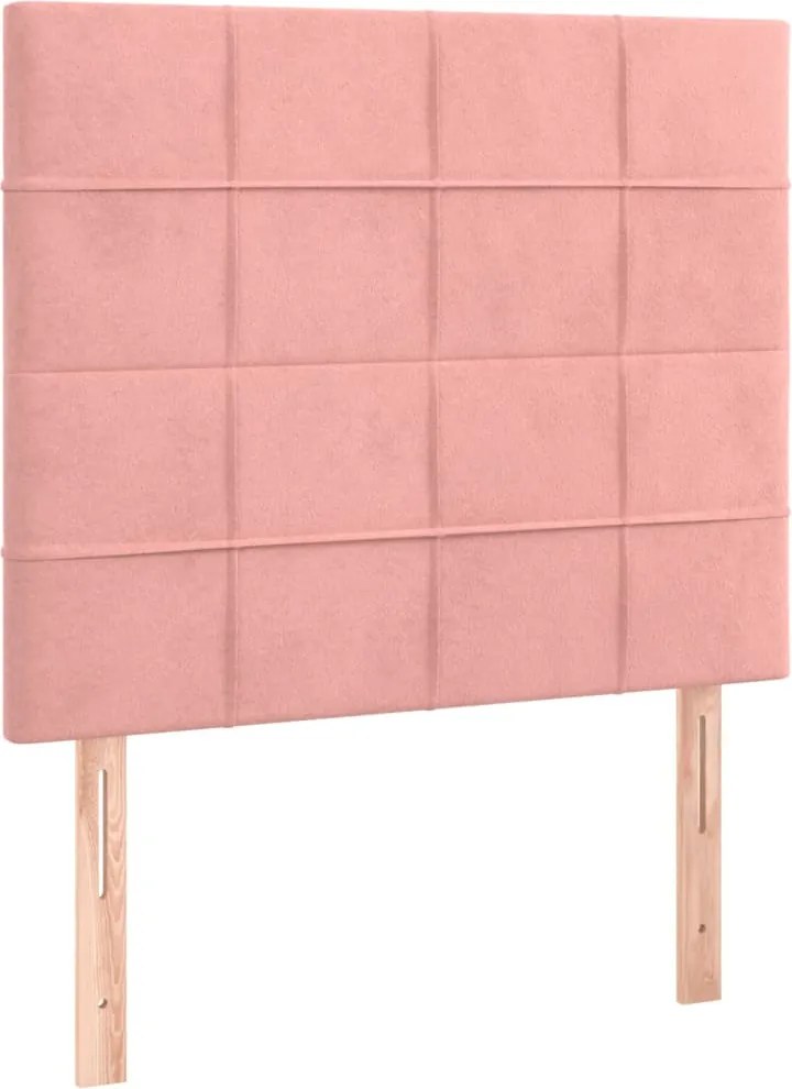 Box spring postel s matrací růžová 90x200 cm samet 3137826