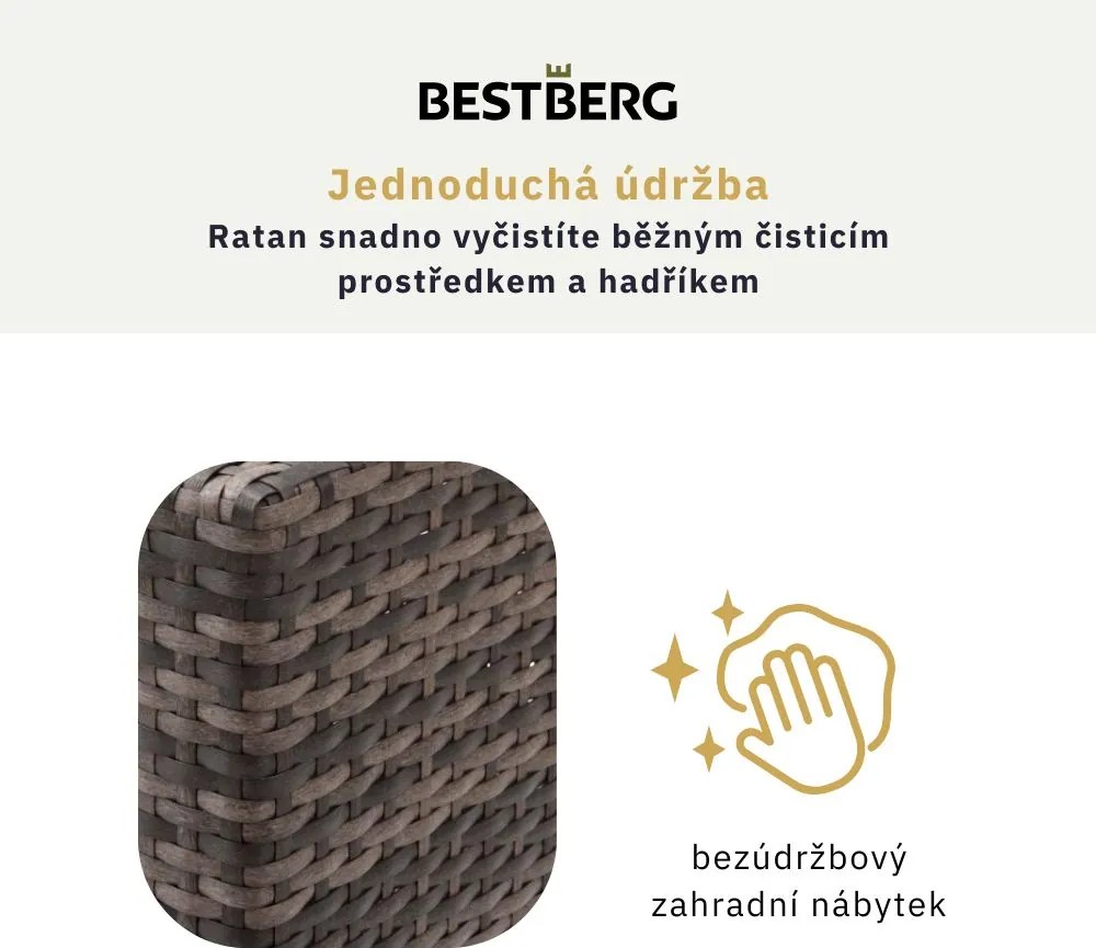 Sada dvou ratanových křesel BestBerg Hayti BBRF-1778BR / 2 ks / hnědá