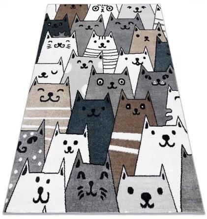 Dětský kusový koberec FUN Kočičky šedý Rozměr: 200x290 cm