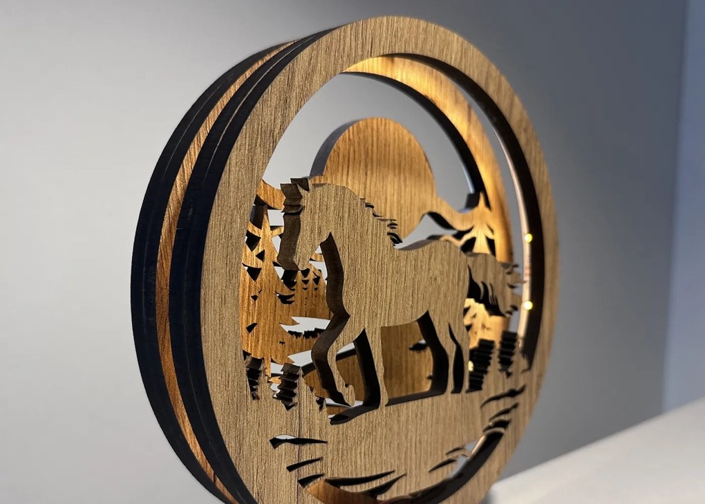 Li-Go "Kůň" lampa 20x22cm provedení povrchu: ořech