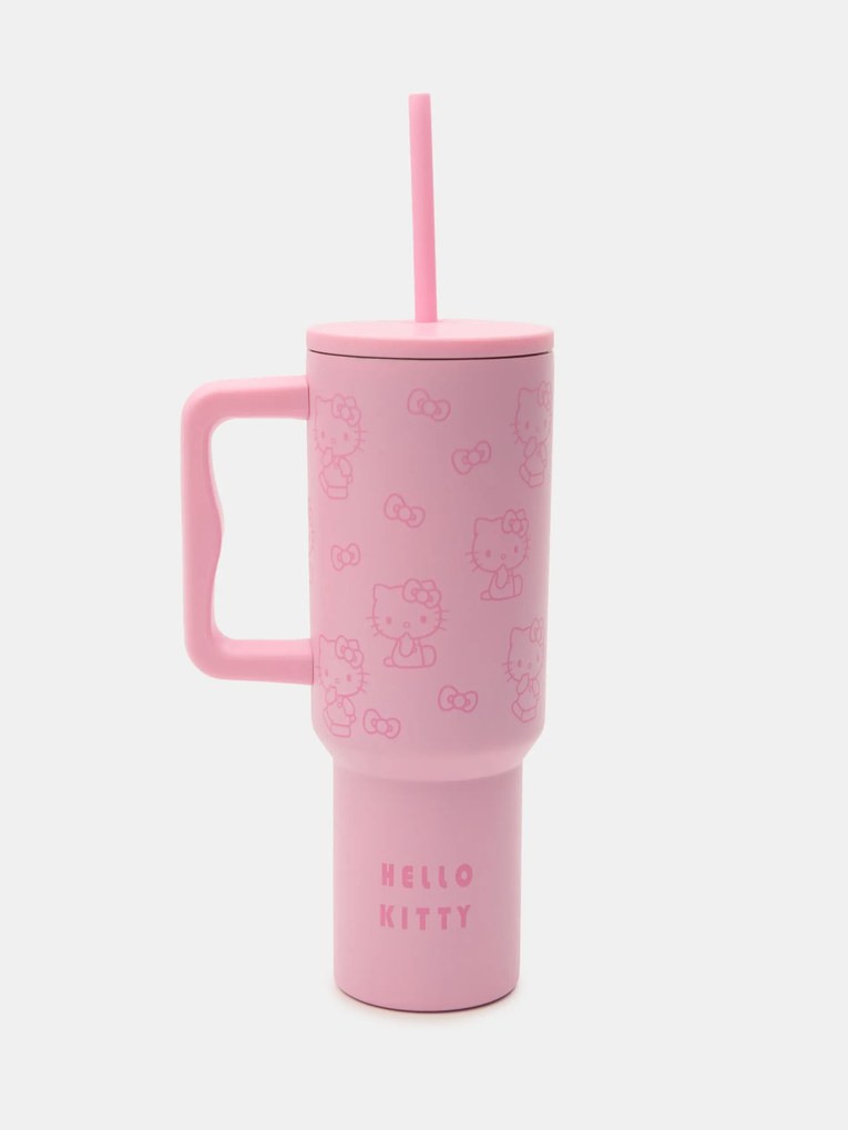Sinsay - Termohrnek s rukojetí a brčkem Hello Kitty - vícebarevná