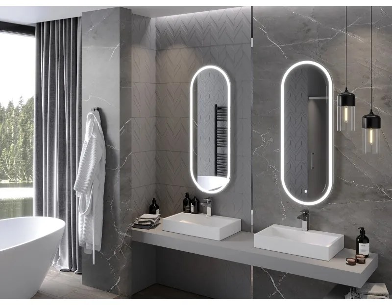 Mexen Bono, LED koupelnové zrcadlo s podsvícením 45 x 120 cm, 6000K, ochrana proti zamlžování, 9816-045-120-611-00