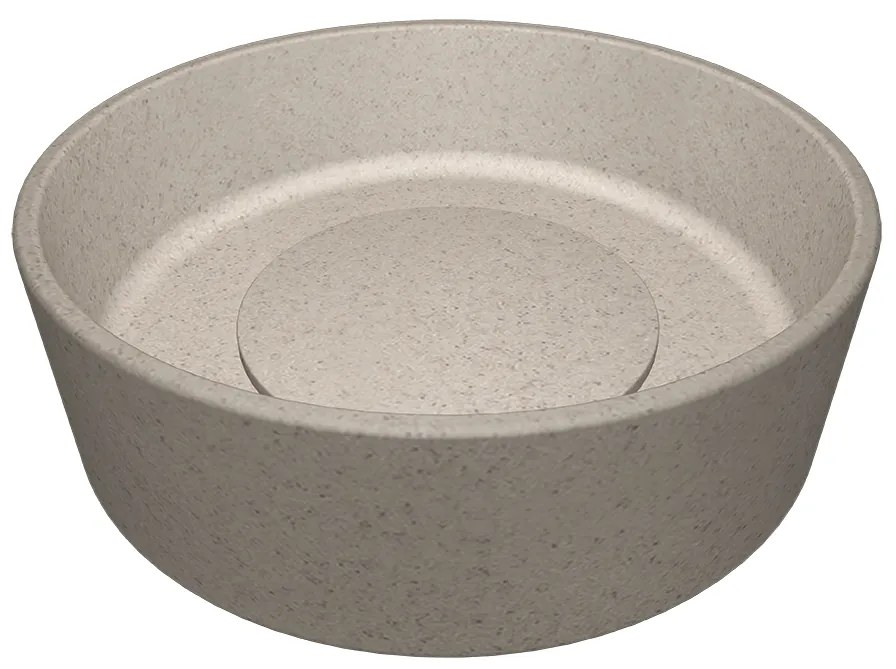 Laveo Perl, granitové umyvadlo na desku 360x360x115 mm, béžová, LAV-VGP1410T