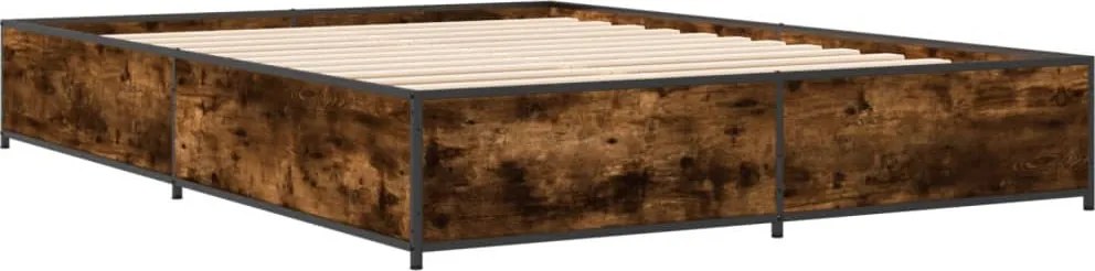Rám postele kouřový dub 120 x 190 cm kompozitní dřevo a kov 3279864