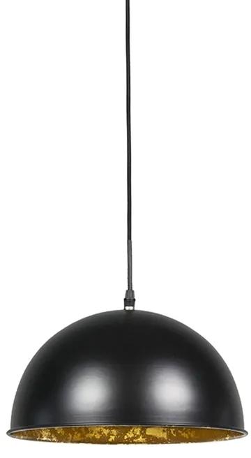 Průmyslová závěsná lampa černá se zlatem 30 cm - Magna