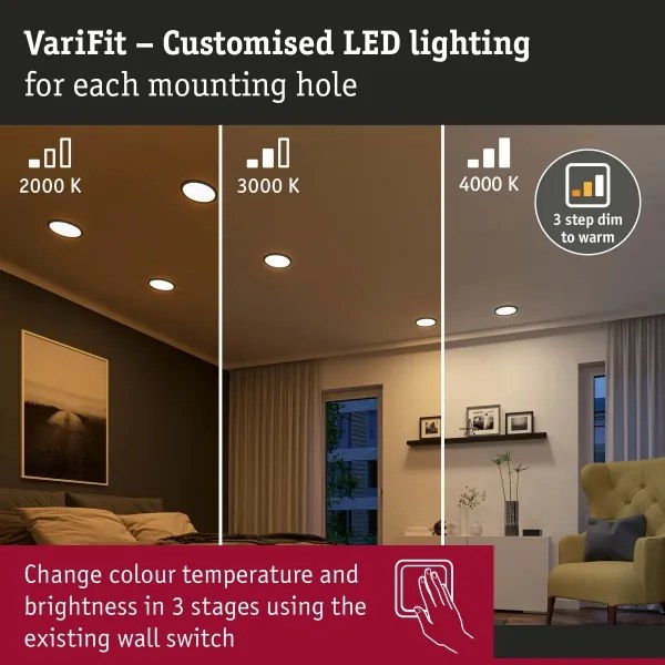 Paulmann 93102 - LED/16W IP44 Podhledové svítidlo AREO 230V pr. 23 cm černá