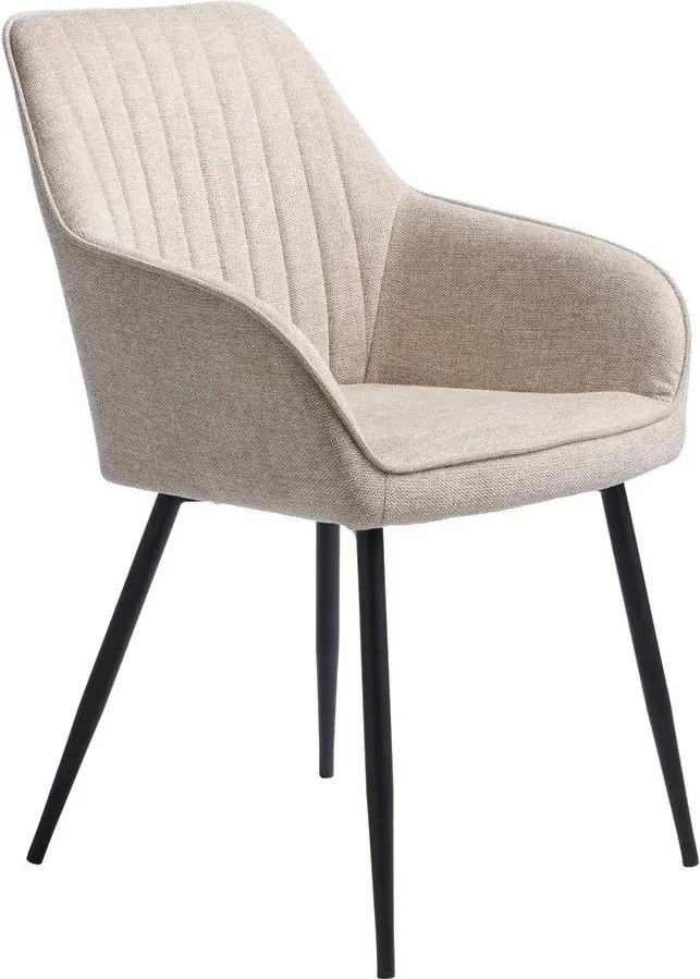 Béžové čalouněné jídelní křeslo s područkami Nolan – Unique Furniture