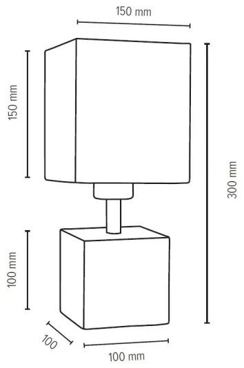 Spot-Light 7199174 - Stolní lampa TRONGO SQUARE 1xE27/25W/230V