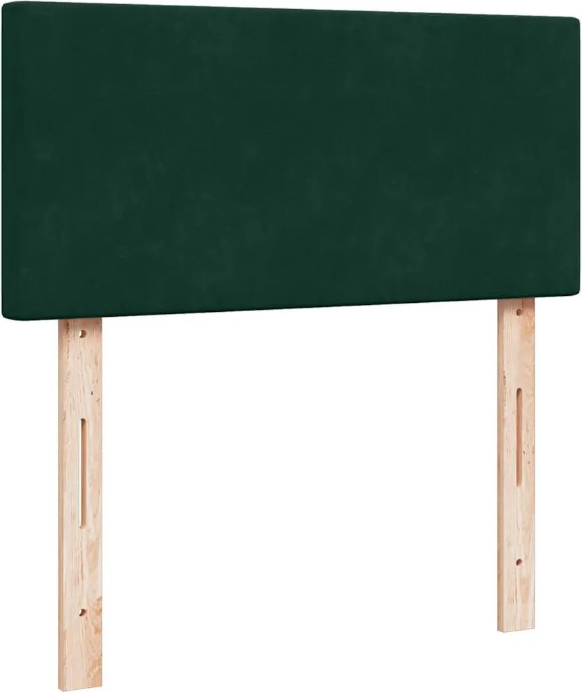 Box spring postel s matrací tmavě zelená 90x200 cm samet 3287635