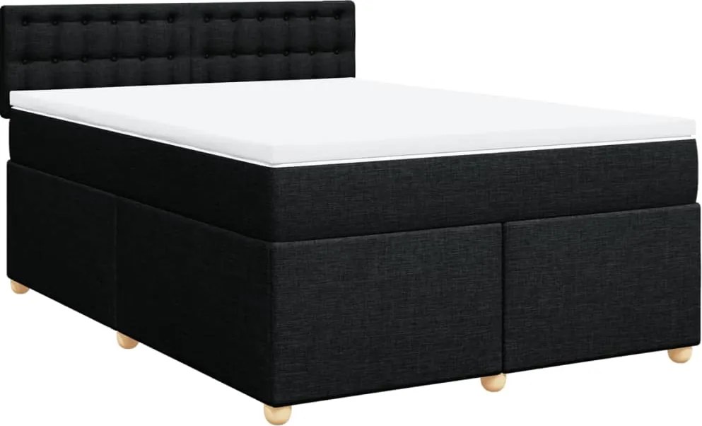 Box spring postel s matrací černá 160x200 cm textil 3289047