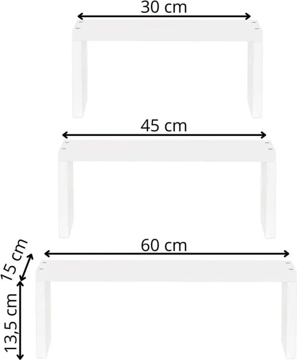 Police na zeď sada 3 ks SPRINGOS HF0051 bílé