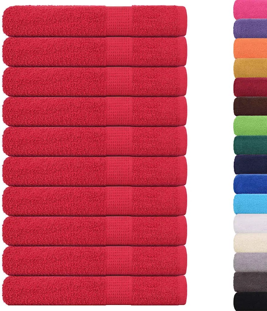 Ručníky FROGN 10 ks červené 100x200 cm 360 g/m² 136940