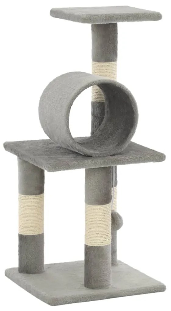 Škrabadlo pro kočky se sisalovými sloupky 65 cm šedé 170596