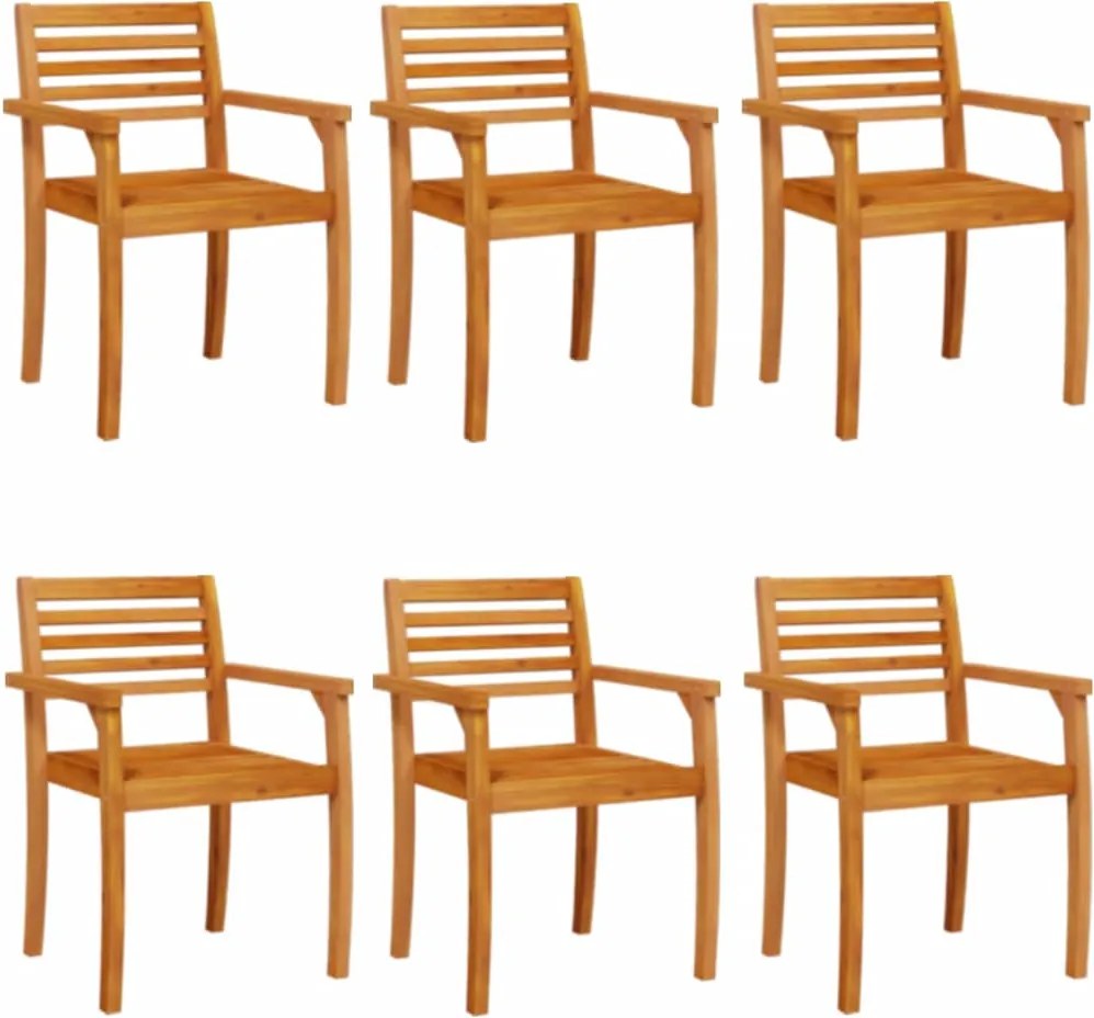 Zahradní židle 6 ks 59 x 55 x 85 cm masivní akáciové dřevo 3216304