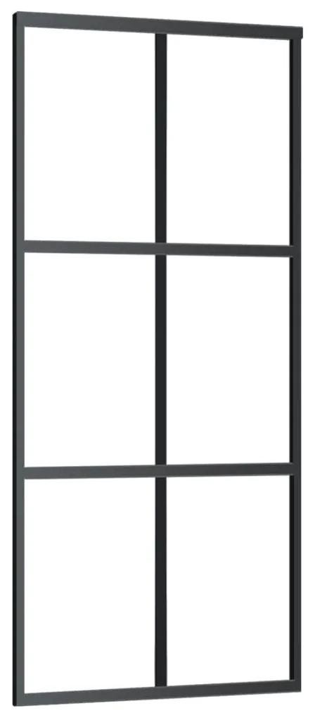 Posuvné dveře ESG sklo a hliník 90 x 205 cm černé