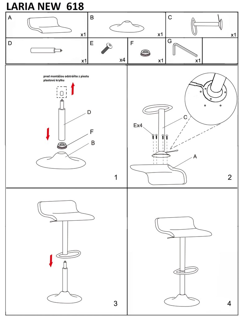 Kondela Barová židle, ekokůže černá/chrom, LARIA NEW