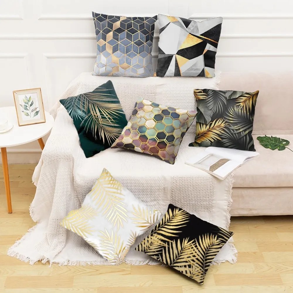 Povlak na polštář BLEND 3D13 45x45 cm mramorový