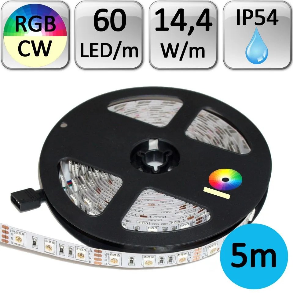 LED21 LED pásek RGB+CW studená bílá 5m 14,4W/m 60LED/m voděodolný