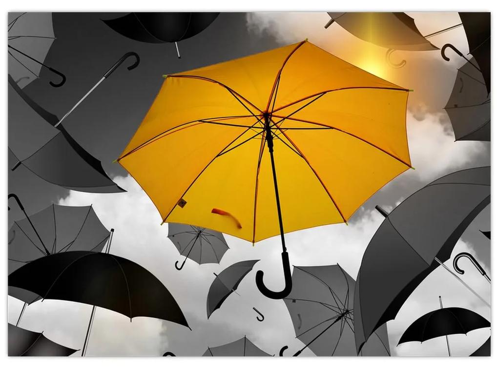 Obraz žlutého deštníku (70x50 cm)