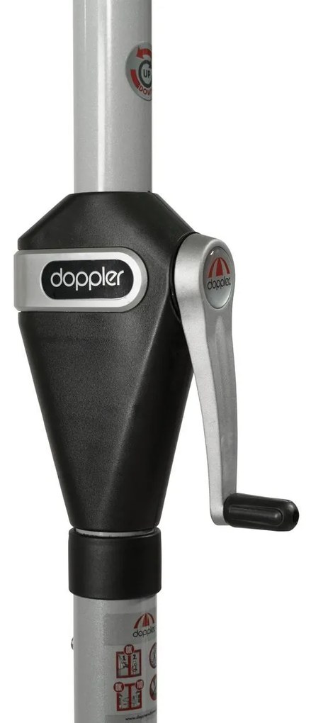Doppler ACTIVE 210 x 140 cm - slunečník s automatickým naklápěním kličkou světle šedá