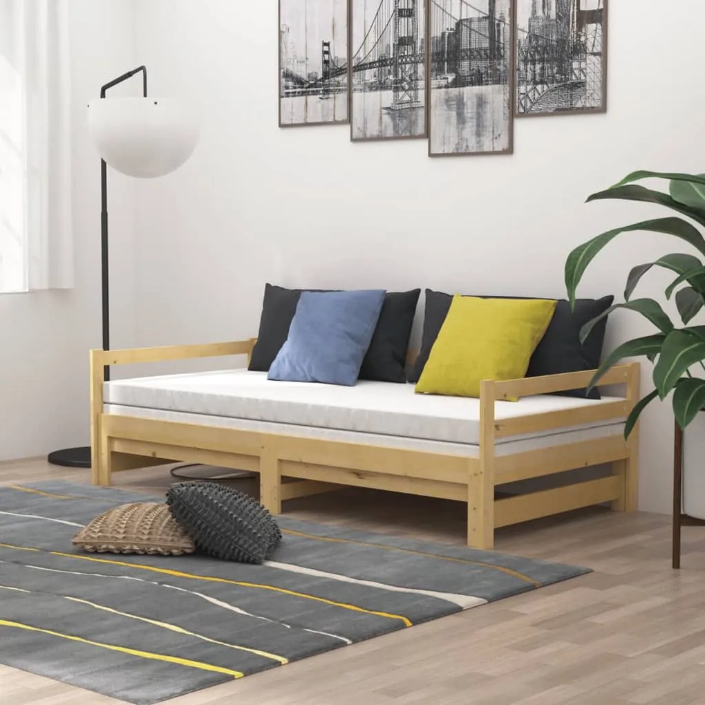 vidaXL Marketos Výsuvná válenda masivní borové dřevo 2× (90 x 200 cm)