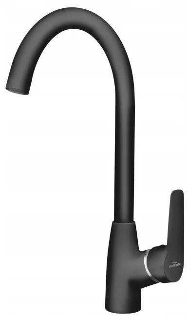 Invena Corso, stojánková dřezová baterie s otočným ramenem, černá, BZ-81-L04-X