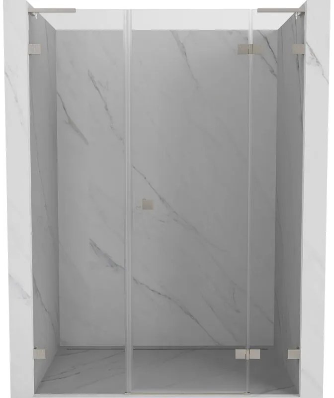 Mexen Lunar L sprchové dveře s otevíráním doprava 150 cm, transparentní, kartáčovaný nikl - 834SL-150-050-97-00-P