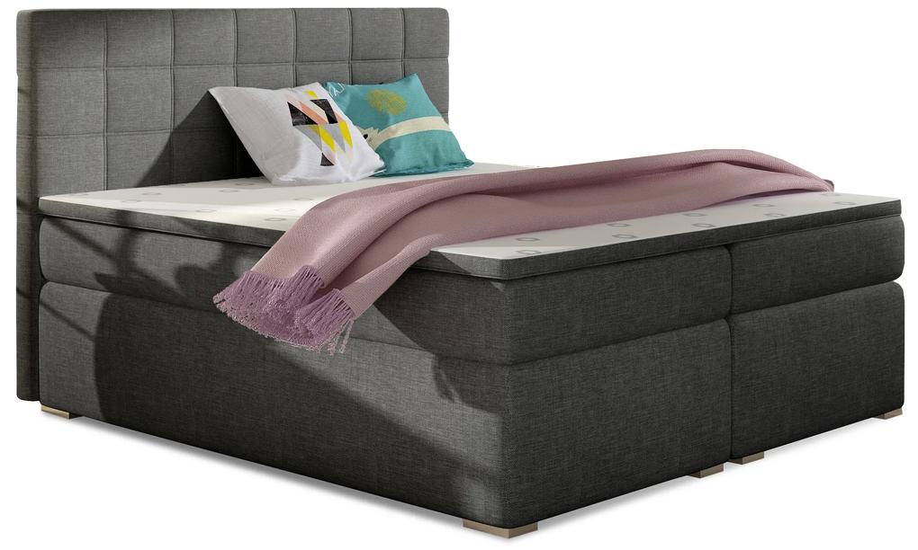 Kontinentální postel 160 cm Abbie (tmavě šedá) (s matracemi). 1027414