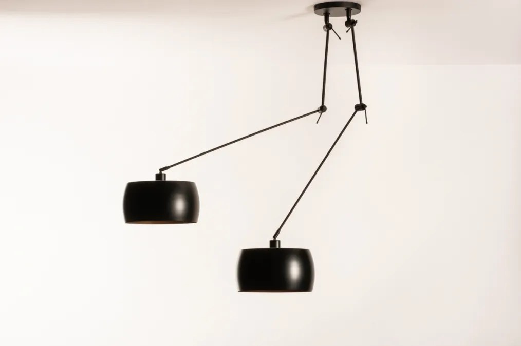 Závěsné černé designové svítidlo nad stůl Snap Light Duo Bond Black and Black