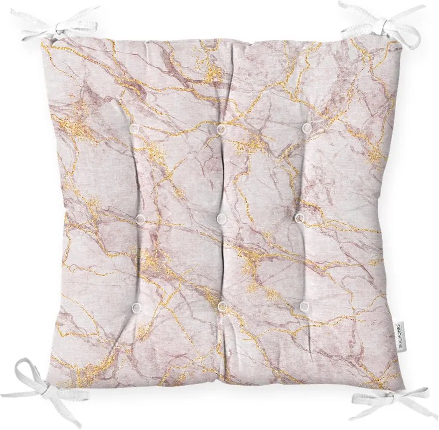 Podsedák s příměsí bavlny Minimalist Cushion Covers Pinky Marble, 40 x 40 cm