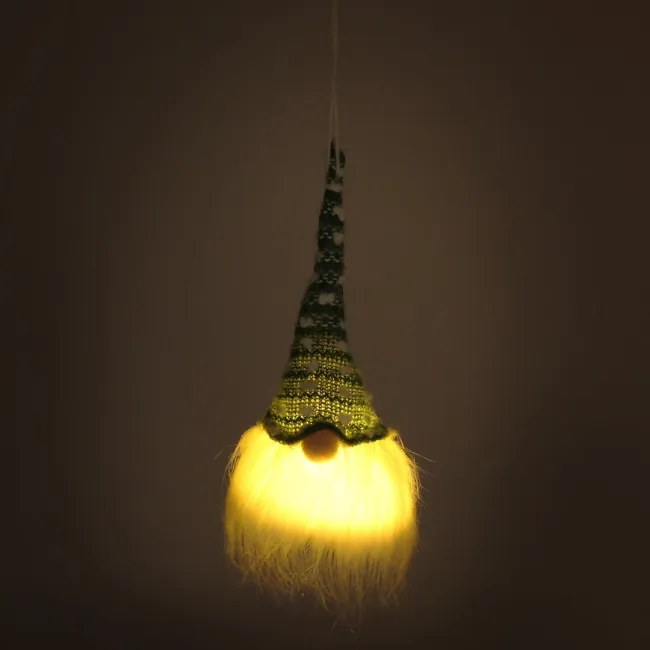 Vánoční dekorace skřítek zelená 18 cm