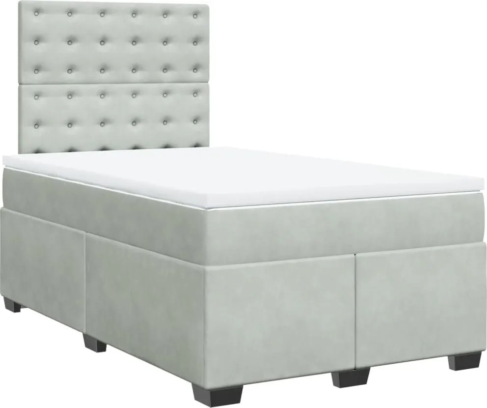 Box spring postel s matrací světle šedá 120 x 200 cm samet 3293194