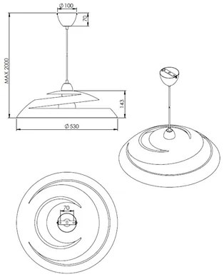 Fabas 3357-40-349 Aragon, závěsné svítidlo, 1xE27 max.60W, antická černá, prům. 53cm