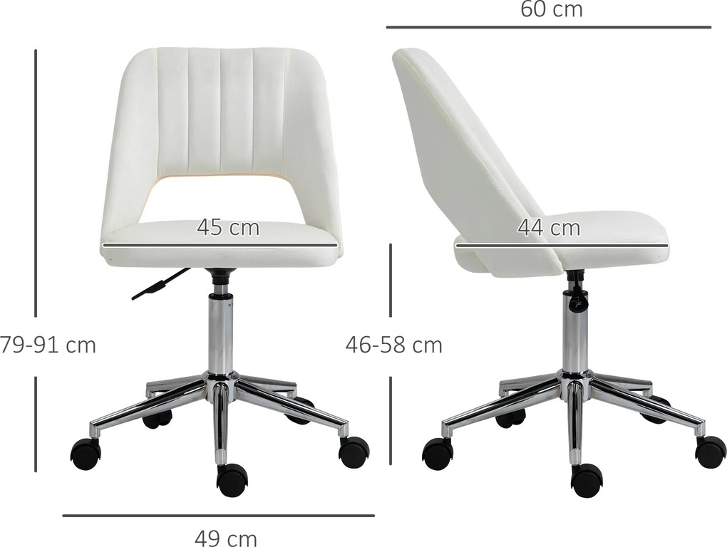 Otočná židle Vinsetto béžová, výškově nastavitelná kancelářská židle do obývacího pokoje a ke stolu, kompaktní, ergonomická a moderní | Aosom.de