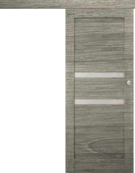 posuvné interiérové dveře na stěnu vasco doors EVORA model 3 Průchozí rozměr: 70 x 197 cm, Orientace dveří: Levé dveře, Dekor: Dub šedý