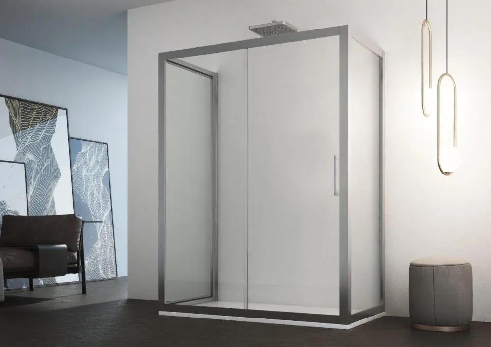 FORTE Sprchové dveře oxi.SLIDE N1FS BARVA rámu - Černá, Rozměr A - 170 cm, Výplň - Acidato bezpečnostní sklo - 6 mm BSLX208292501