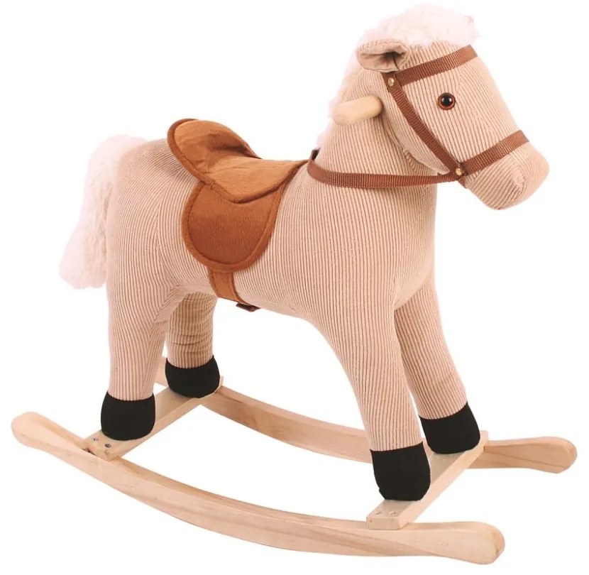 Bigjigs Toys Dřevěný houpací kůň béžový