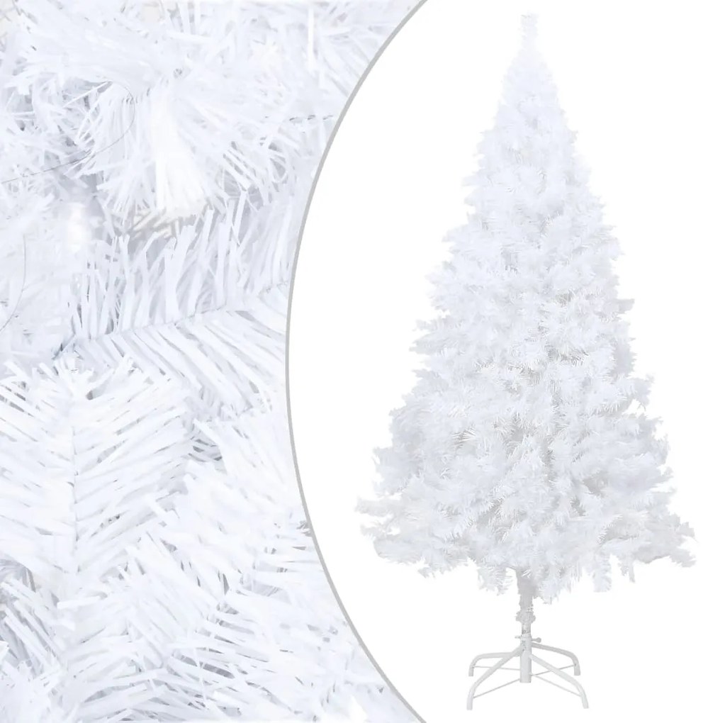 321040 vidaXL Umělý vánoční stromek s hustými větvemi bílý 210 cm PVC