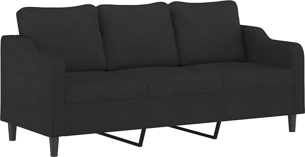 3dílná sedací souprava s poduškami černá textil 3201774