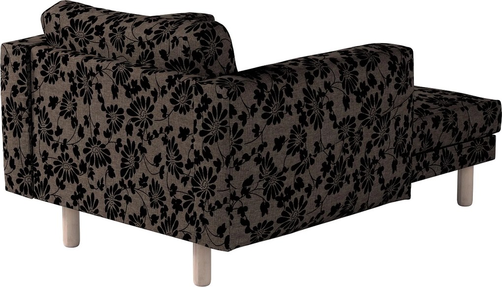 Potah na IKEA Norsborg šezlong s loketními opěrkami barva hnědá látka pletený vzor, vzorované