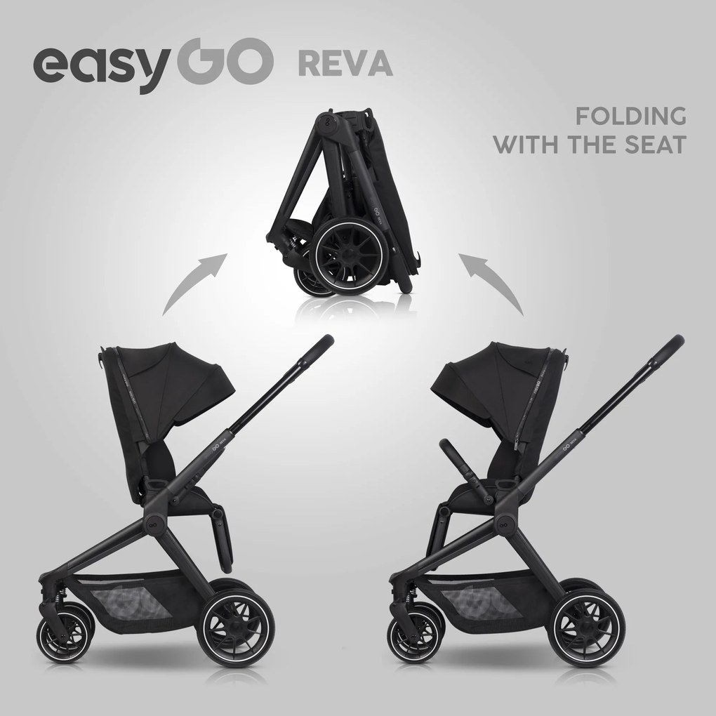 Kombinovaný kočárek EasyGo Reva 2v1 Ebony Black