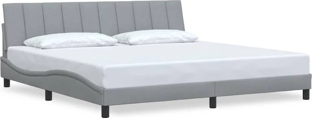 Rám postele bez matrace Hanko světle šedý 200 x 200 cm textil 3310412