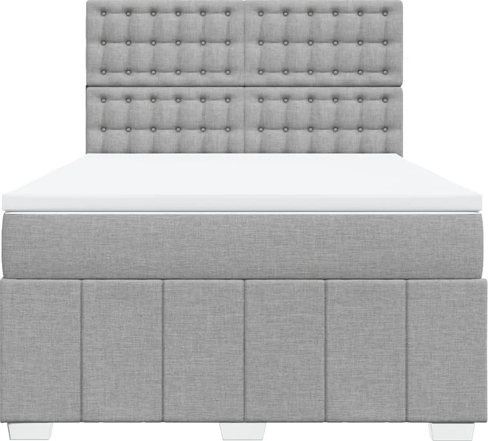 Box spring postel s matrací světle šedá 140 x 190 cm textil 3293977