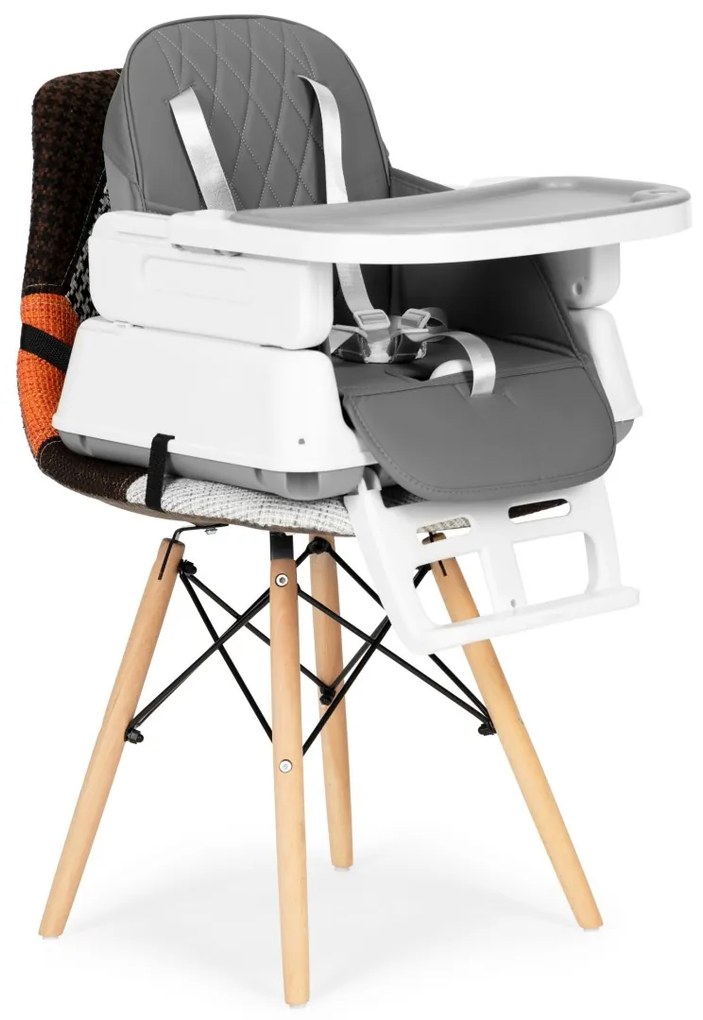 Dětská jídelní židlička 3v1 ALWAYS GREY ECOTOYS šedá