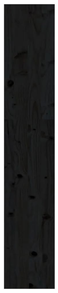 Knihovna / dělicí stěna černá 80x30x167,4 cm masivní borovice