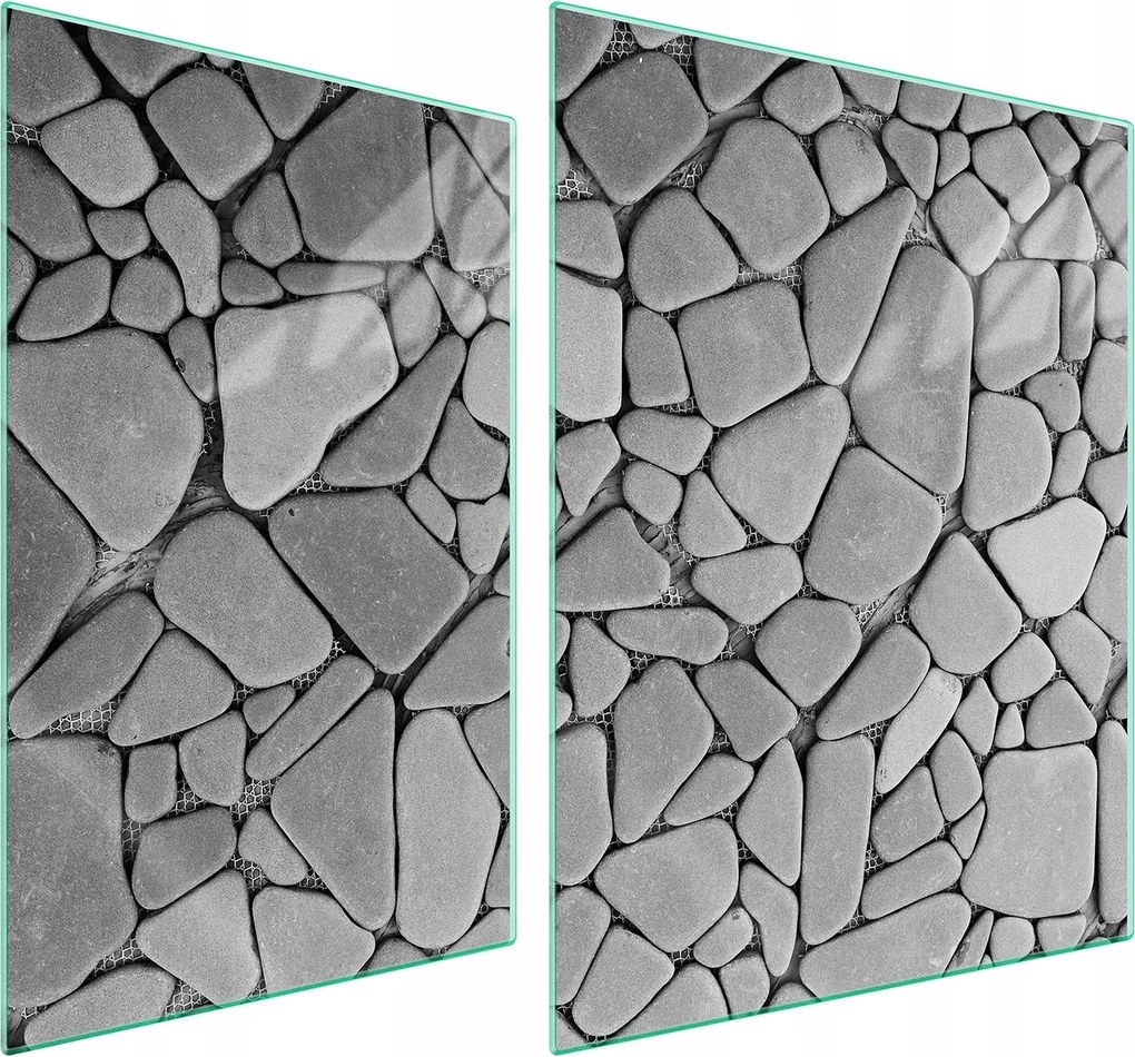 Skleněná ochranná deska na sporák 70x52 Kámen Tvrzené sklo 7v1