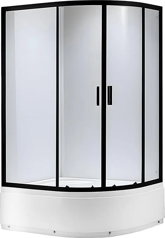 BPS-koupelny Asymetrický sprchový kout MAJA BL R 115x85 cm pravý, černá/transparent v setu s hlubokou sprchovou vaničkou