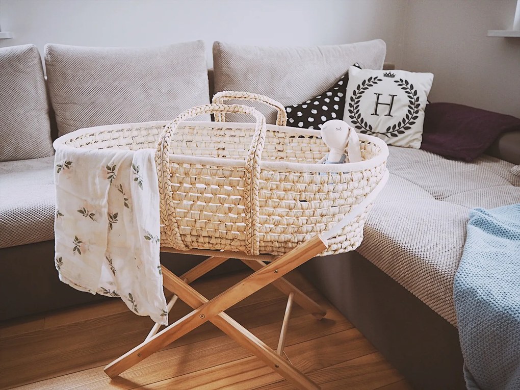 Ahojbaby Mojžíšův košík pro miminko Corn Natural + matrace